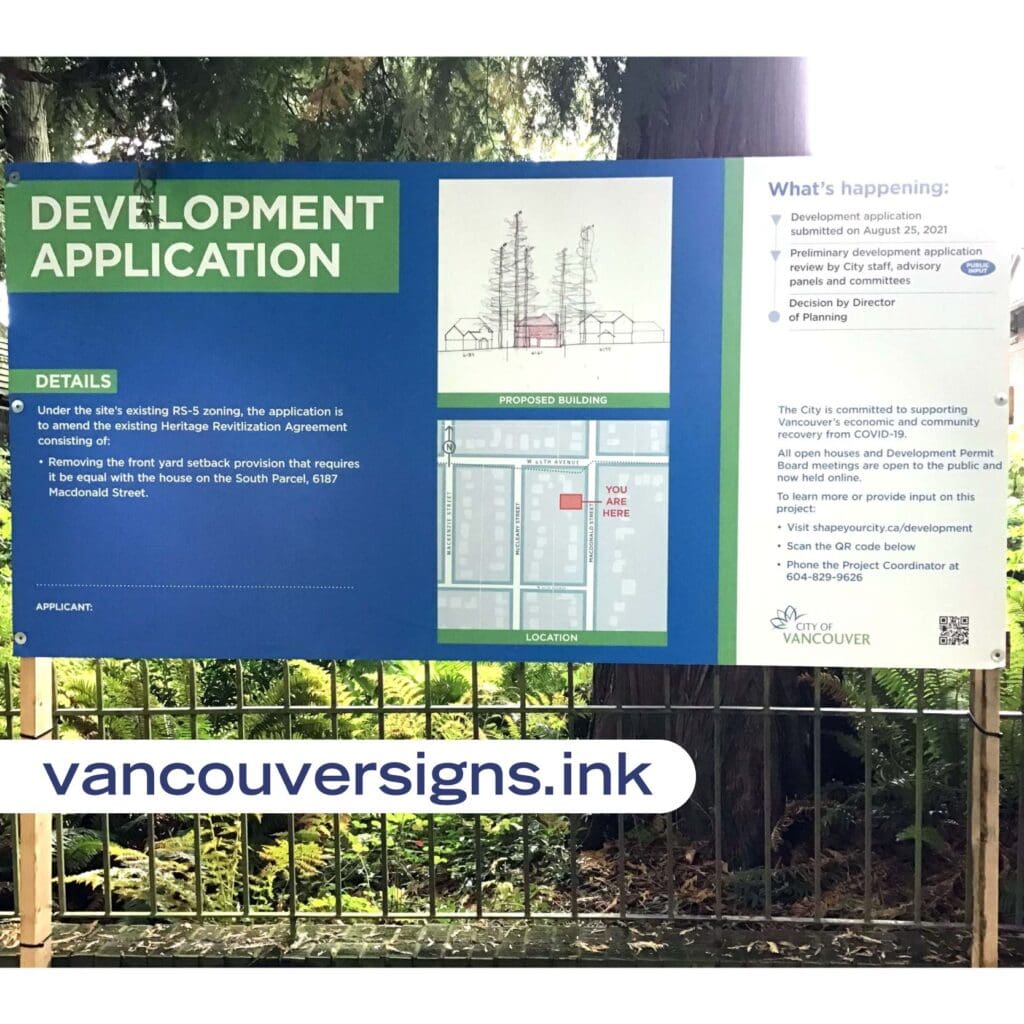 Development Permit Signs - VancouverSigns