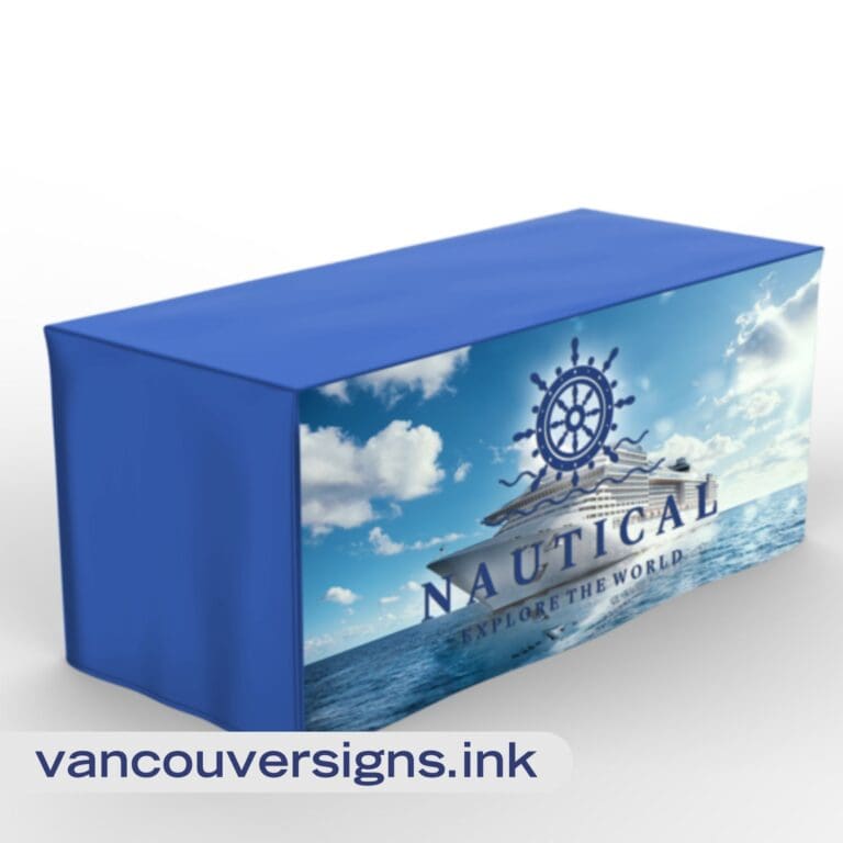Custom Printed Table Cover – Throw Style (Open or Closed Back)